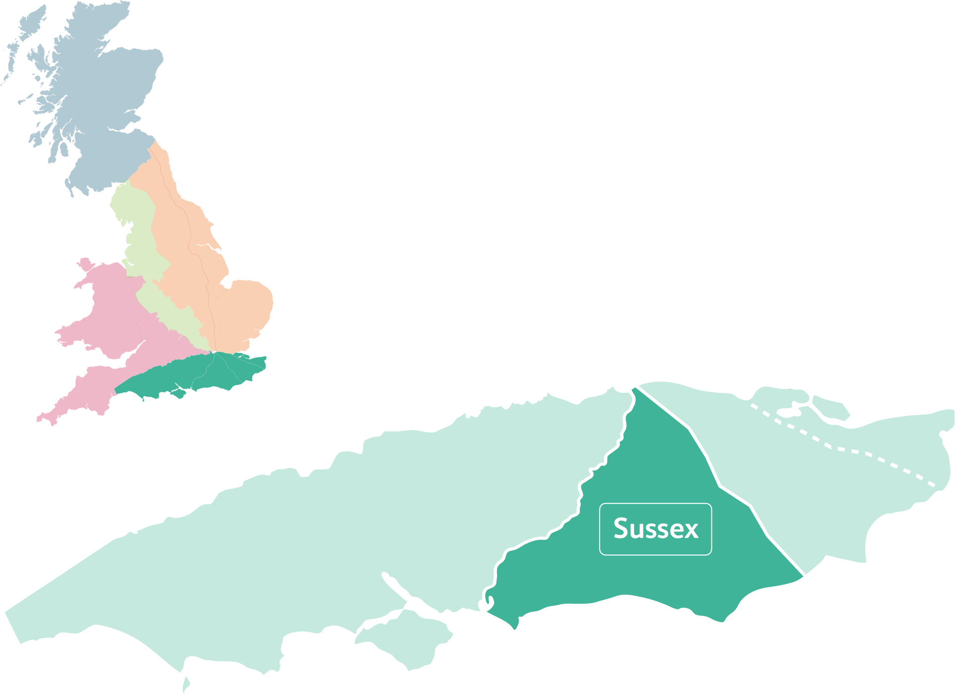 Map Sussex England