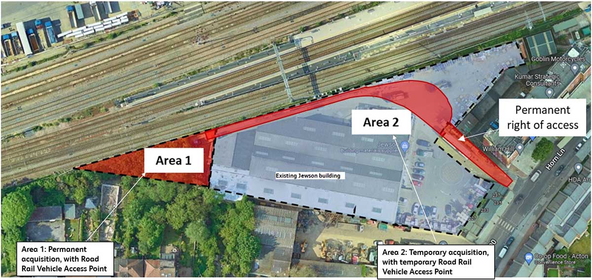 Old Oak Common lineside logistics compound - Network Rail